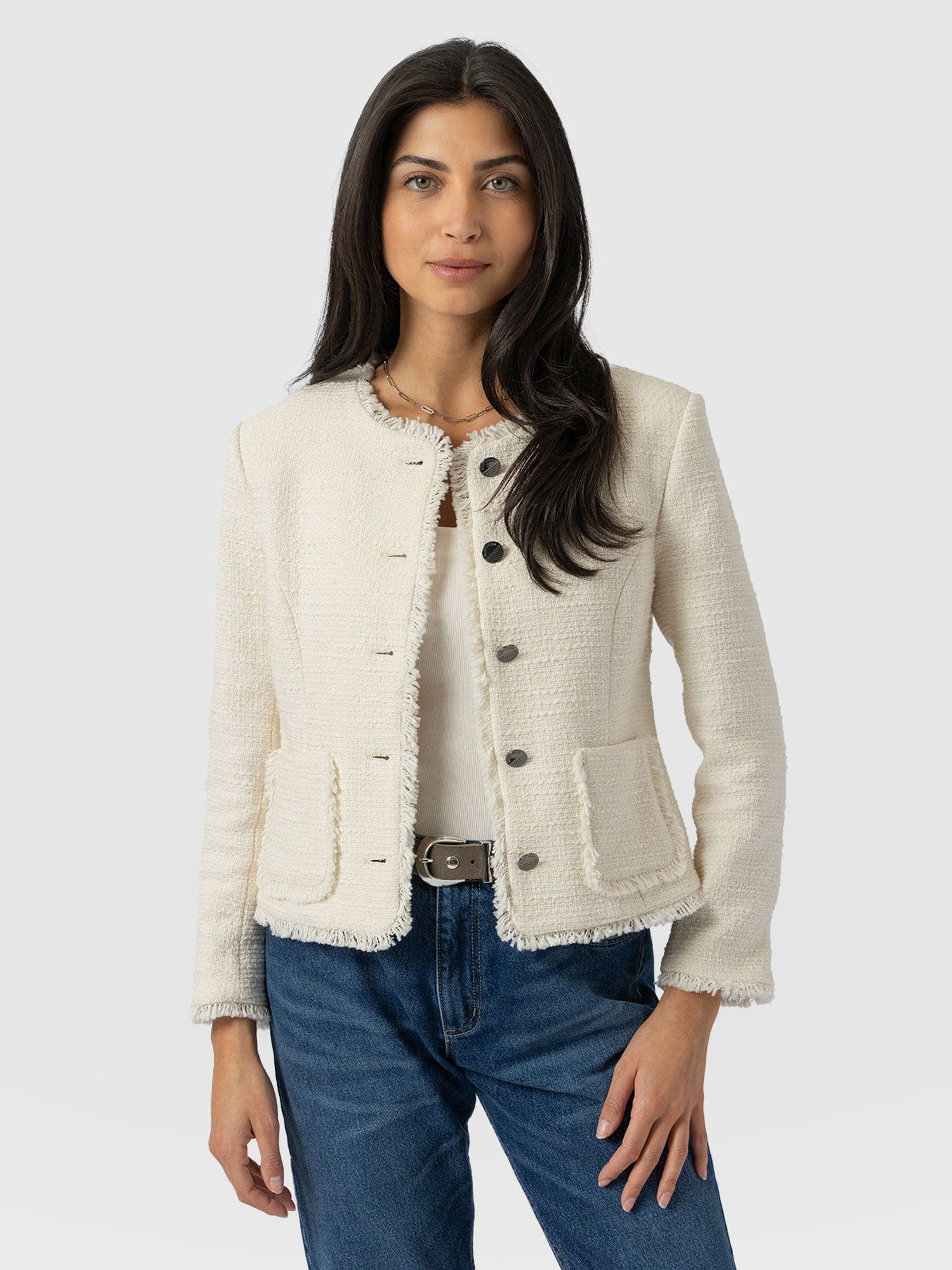 Ashby Jacket - Cream - Women's Jackets | Saint + Sofia® USA – Saint + Sofia® Inc | Official