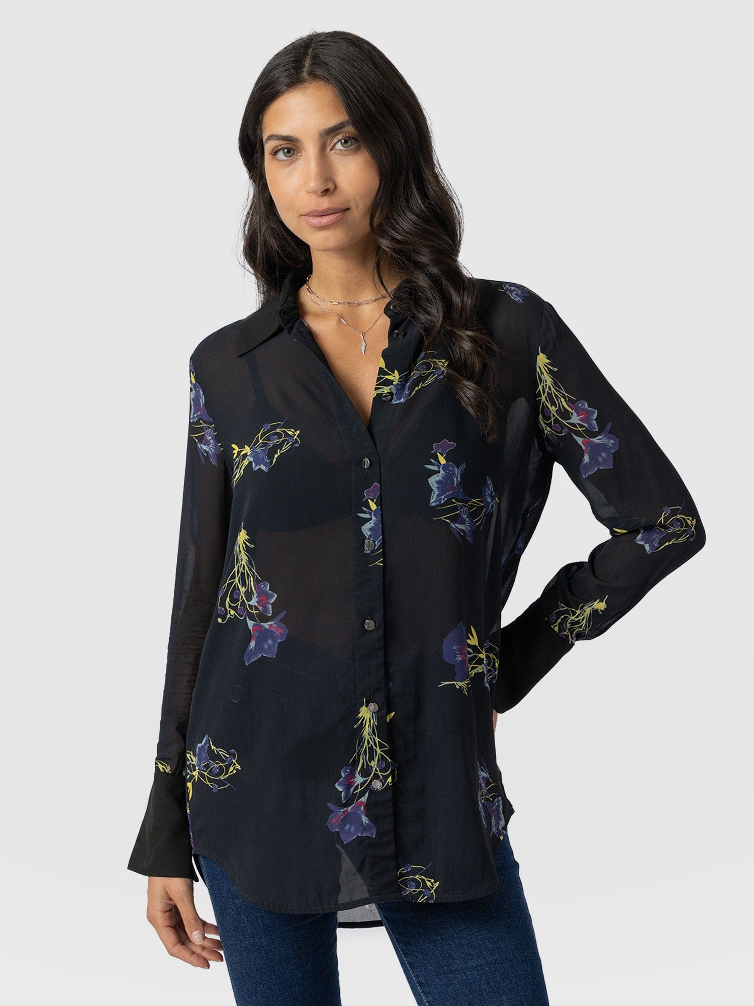 Madison Shirt Blue Lily Gardens - Women's Shirts | Saint + Sofia® US – Saint + Sofia® Inc