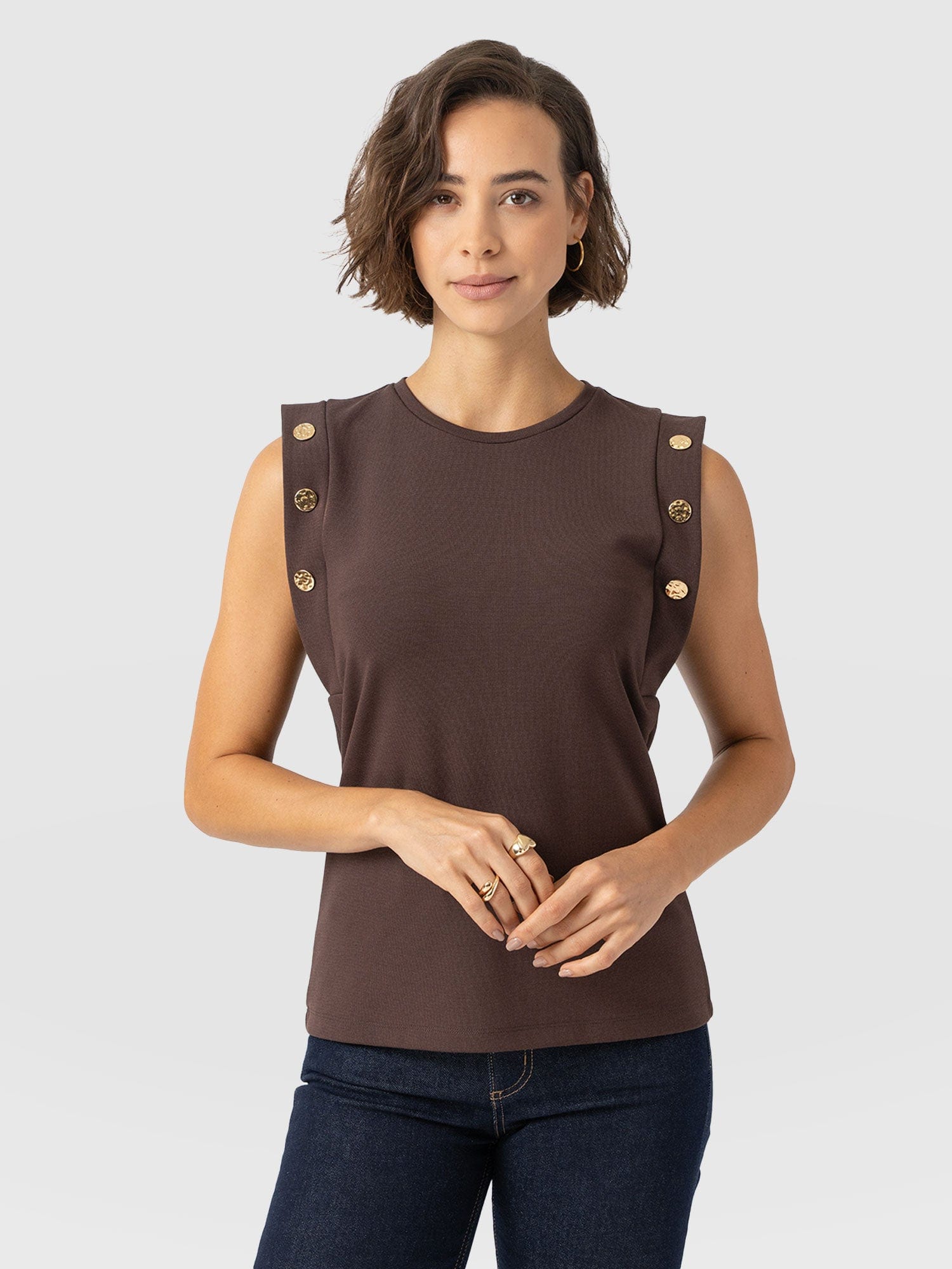 Rowan Tee - Brown - Molten - Women's T-shirts | Saint + Sofia? USA – Saint + Sofia® Inc
