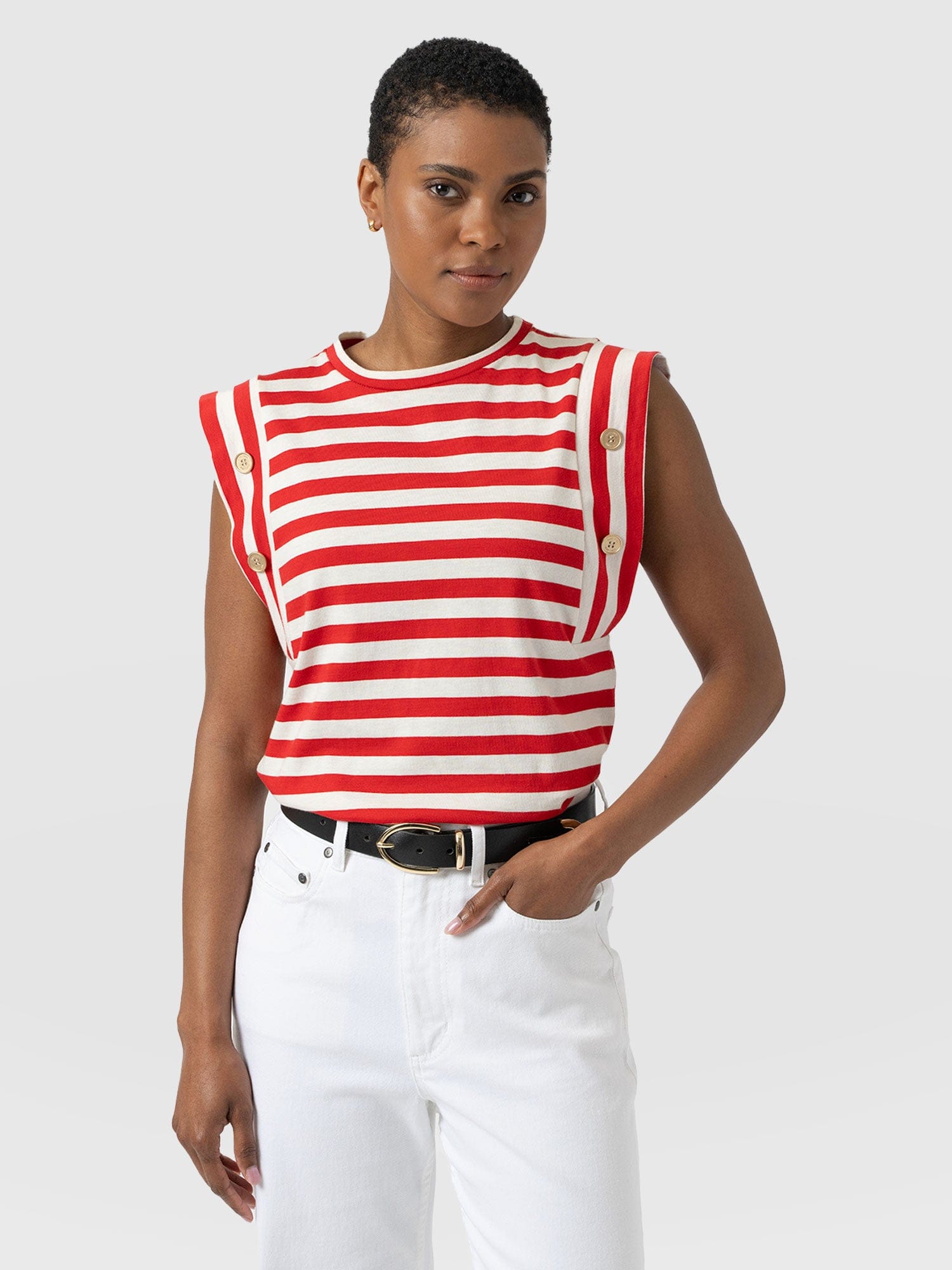 Rowan Tee - Red Stripe - Women's T-Shirts | Saint + Sofia® USA – Saint + Sofia® Inc