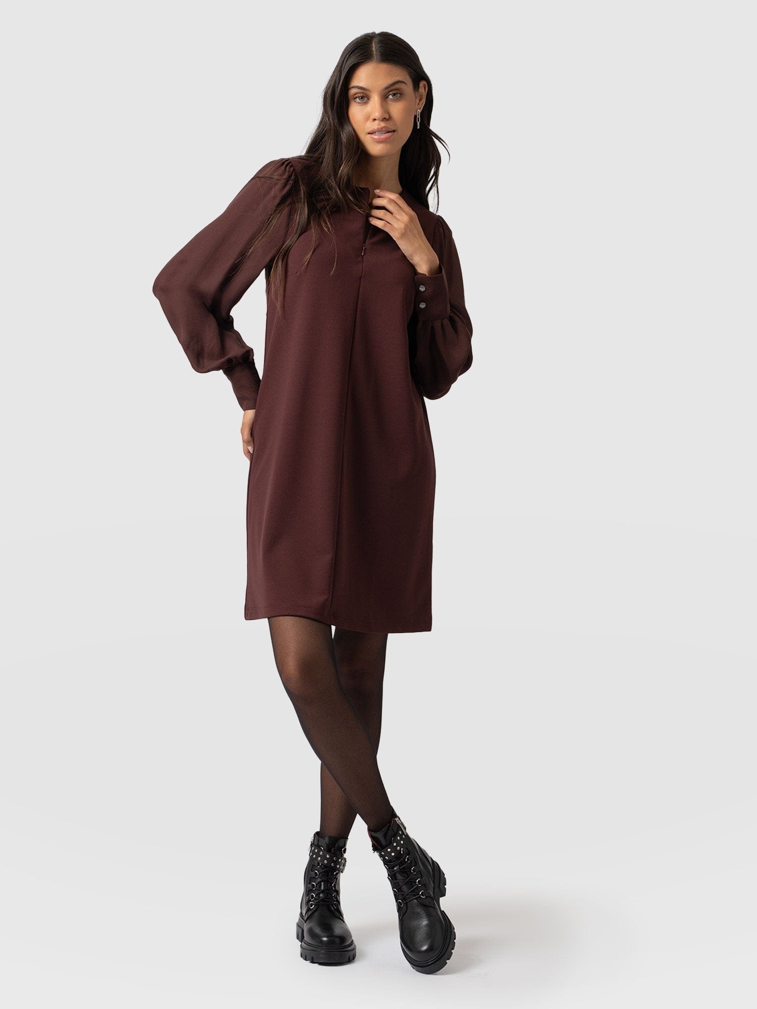 Esme Zip Up Dress Maroon - Women's Dresses | Saint + Sofia® US – Saint ...