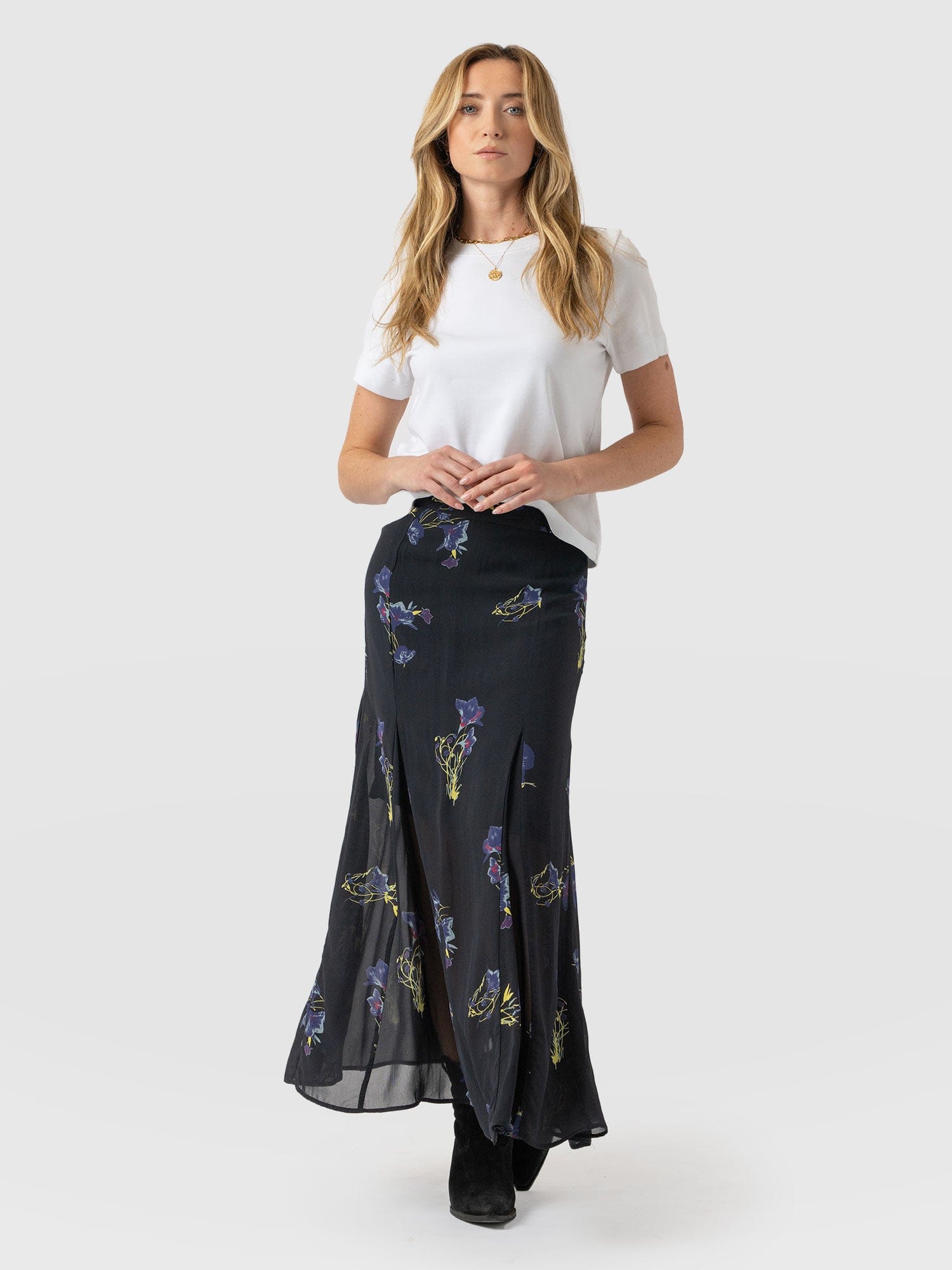 Audrey Skirt Blue Lily Gardens - Women's Skirts | Saint + Sofia® US ...