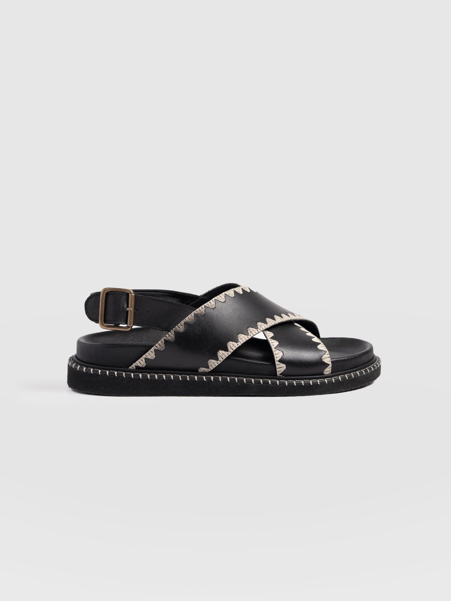 Bonnie Cross Over Sandals - Black - Women's Shoes | Saint + Sofia® USA ...