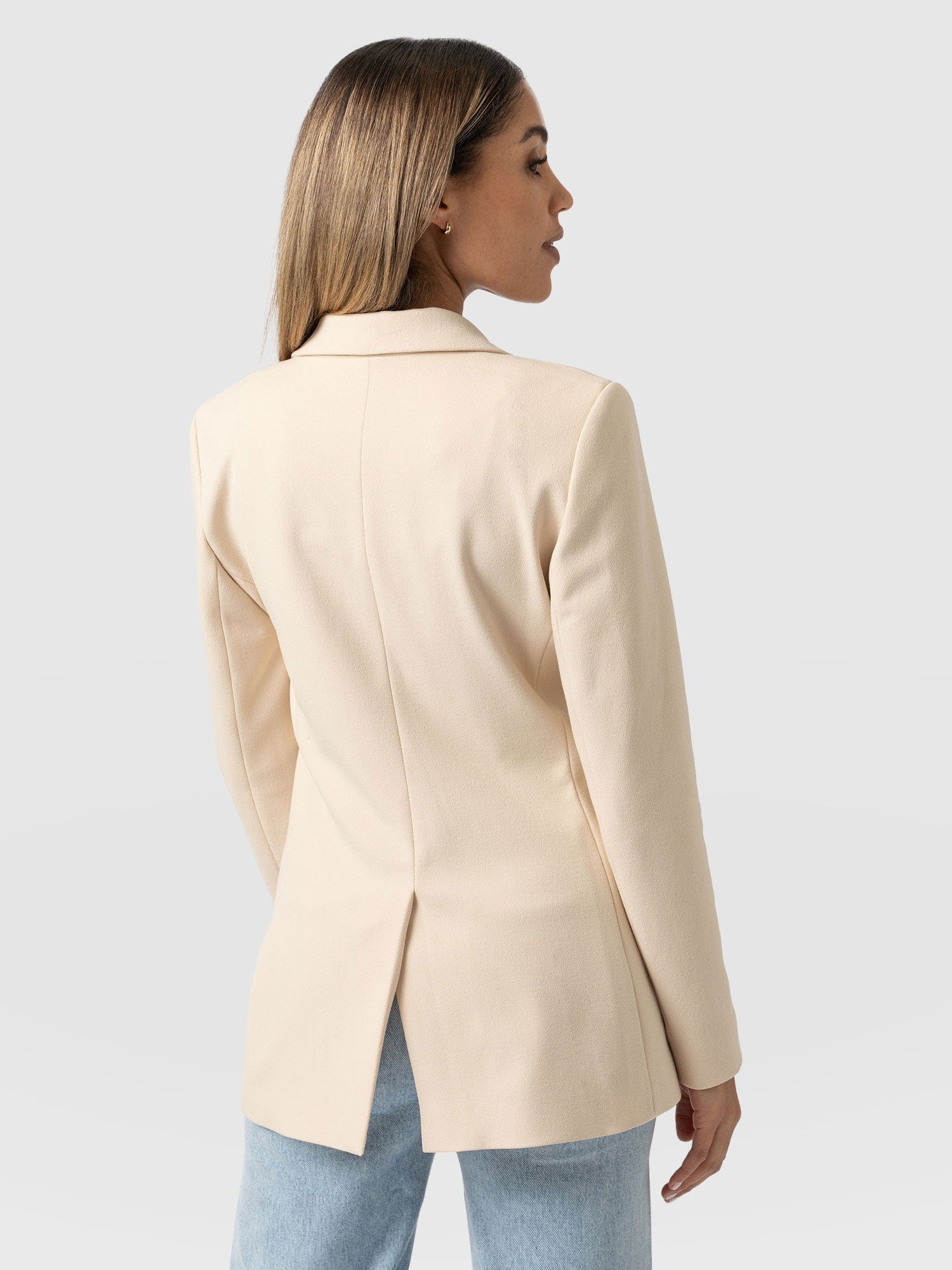 Cambridge Blazer Crepe Beige - Women's Blazers | Saint + Sofia® USA – Saint + Sofia® Inc | Official