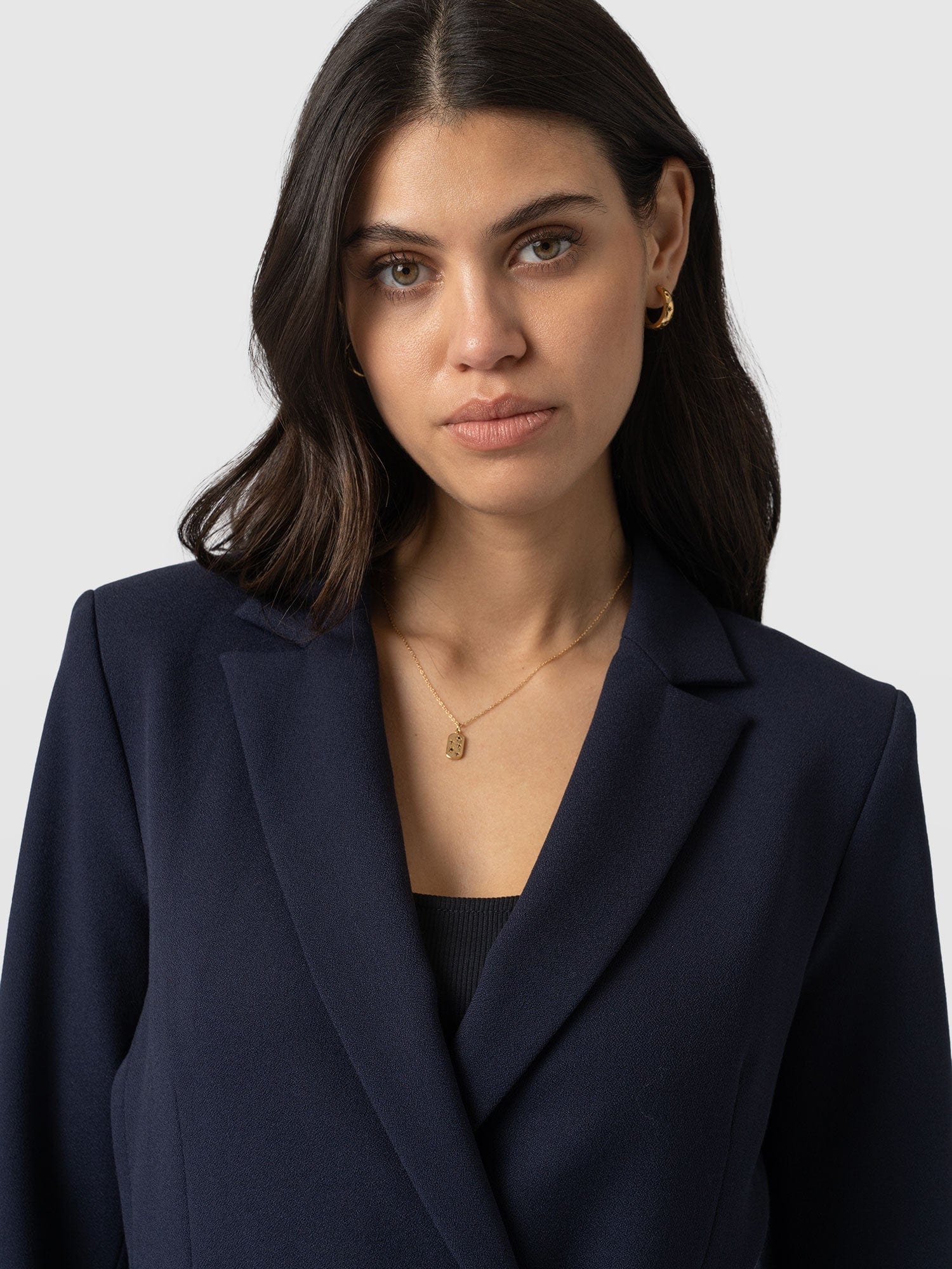 Cambridge Blazer Navy Crepe - Women's Blazers | Saint + Sofia® USA – Saint + Sofia® Inc | Official