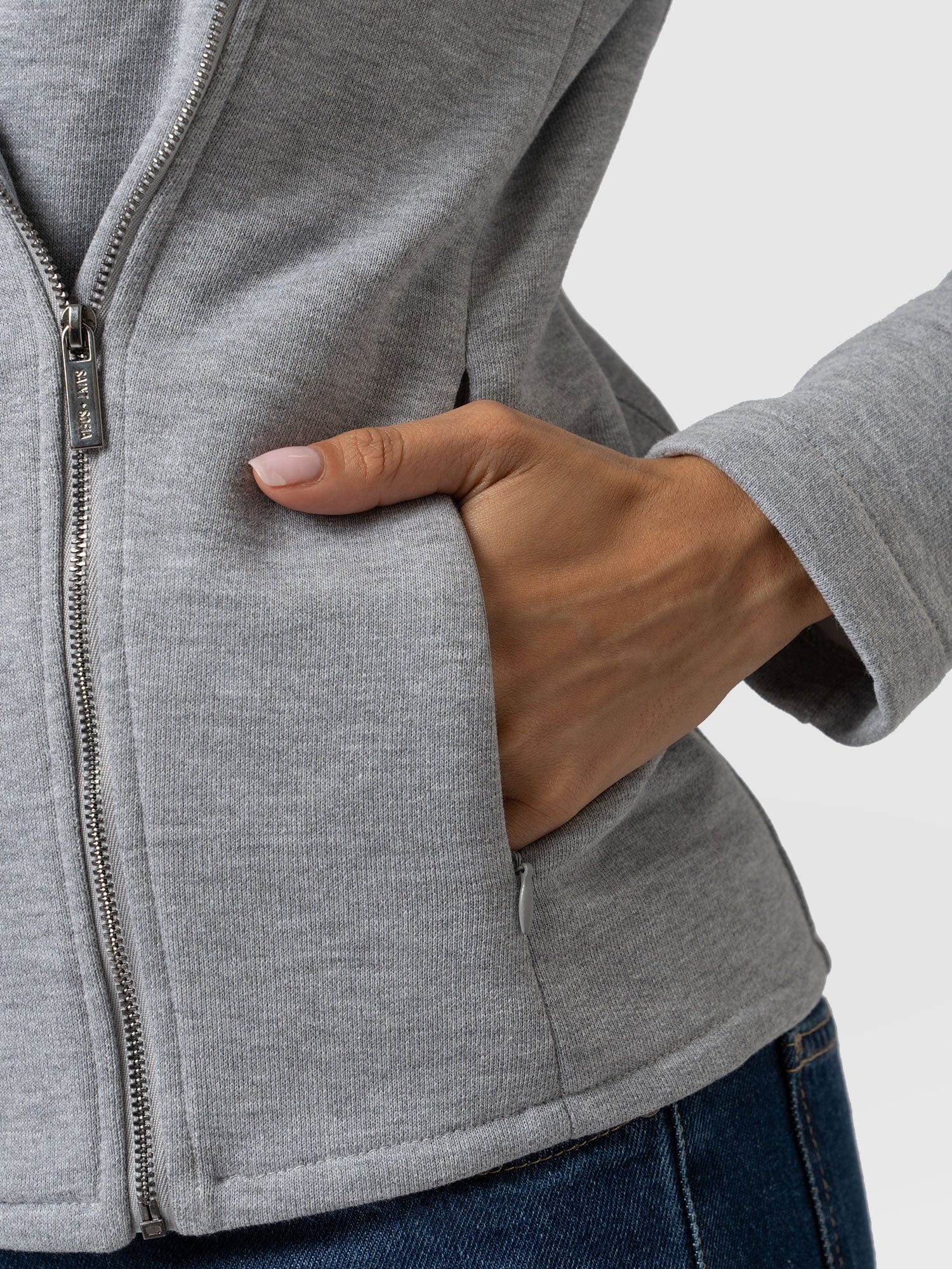 Cotton Biker Jacket Grey Melange - Women's Jackets | Saint + Sofia® USA ...