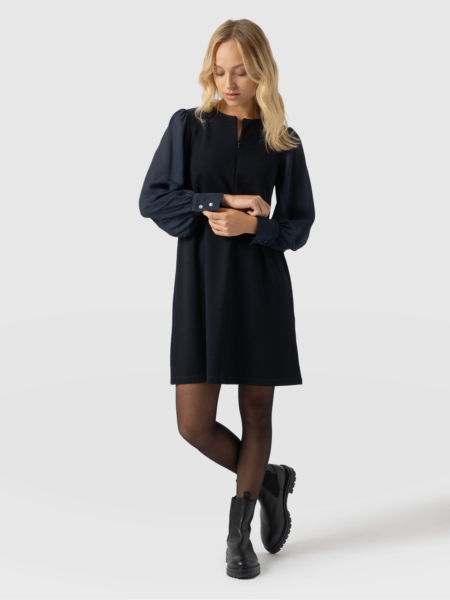 Esme Zip Up Dress Navy - Women's Dresses | Saint + Sofia® US – Saint ...