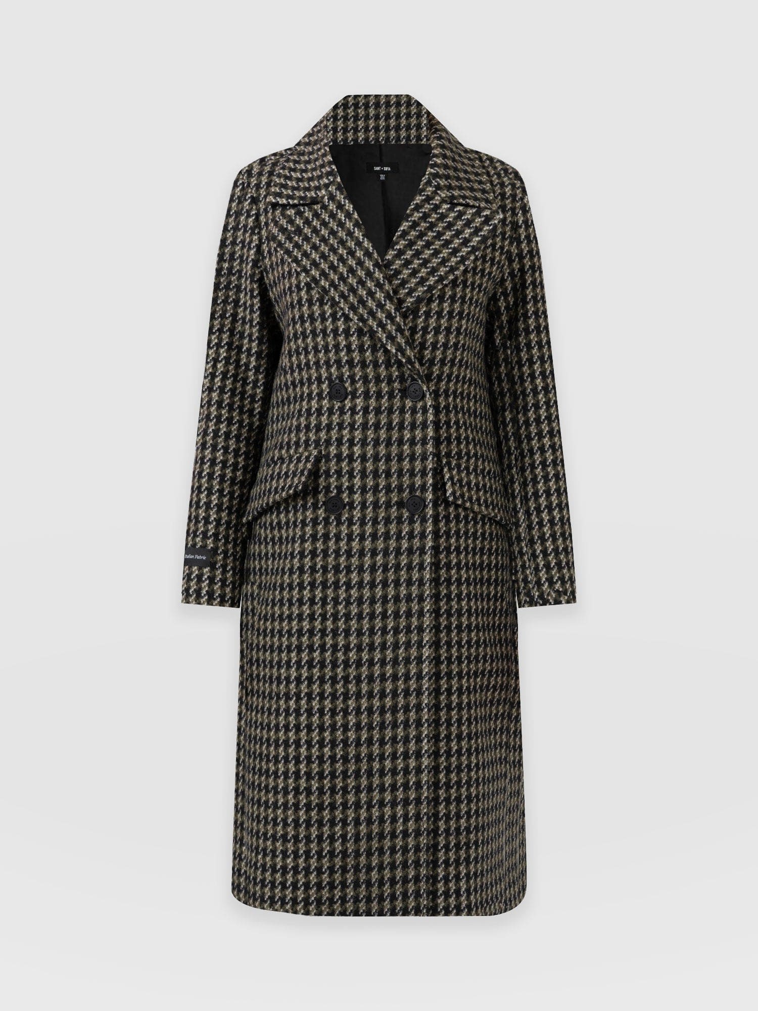 Hampton Coat Olive Houndstooth - Women's Coats | Saint + Sofia® USA ...