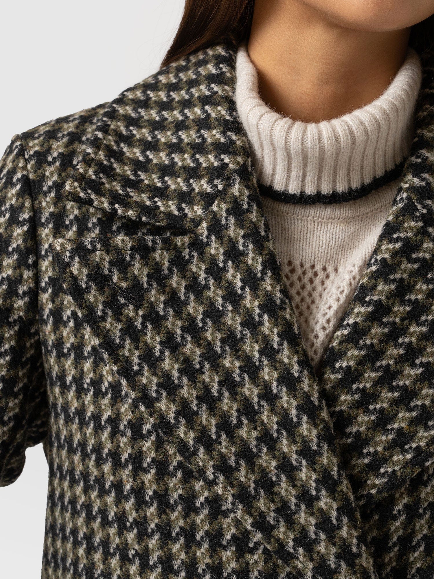 Hampton Coat Olive Houndstooth - Women's Coats | Saint + Sofia® USA ...