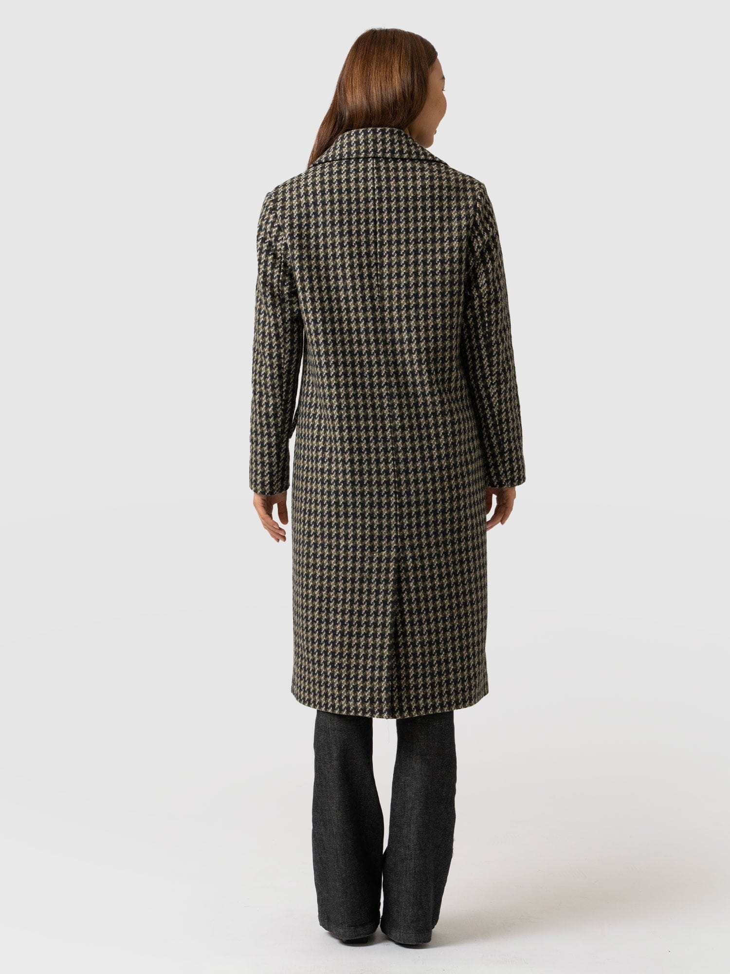 Hampton Coat Olive Houndstooth - Women's Coats | Saint + Sofia® USA ...