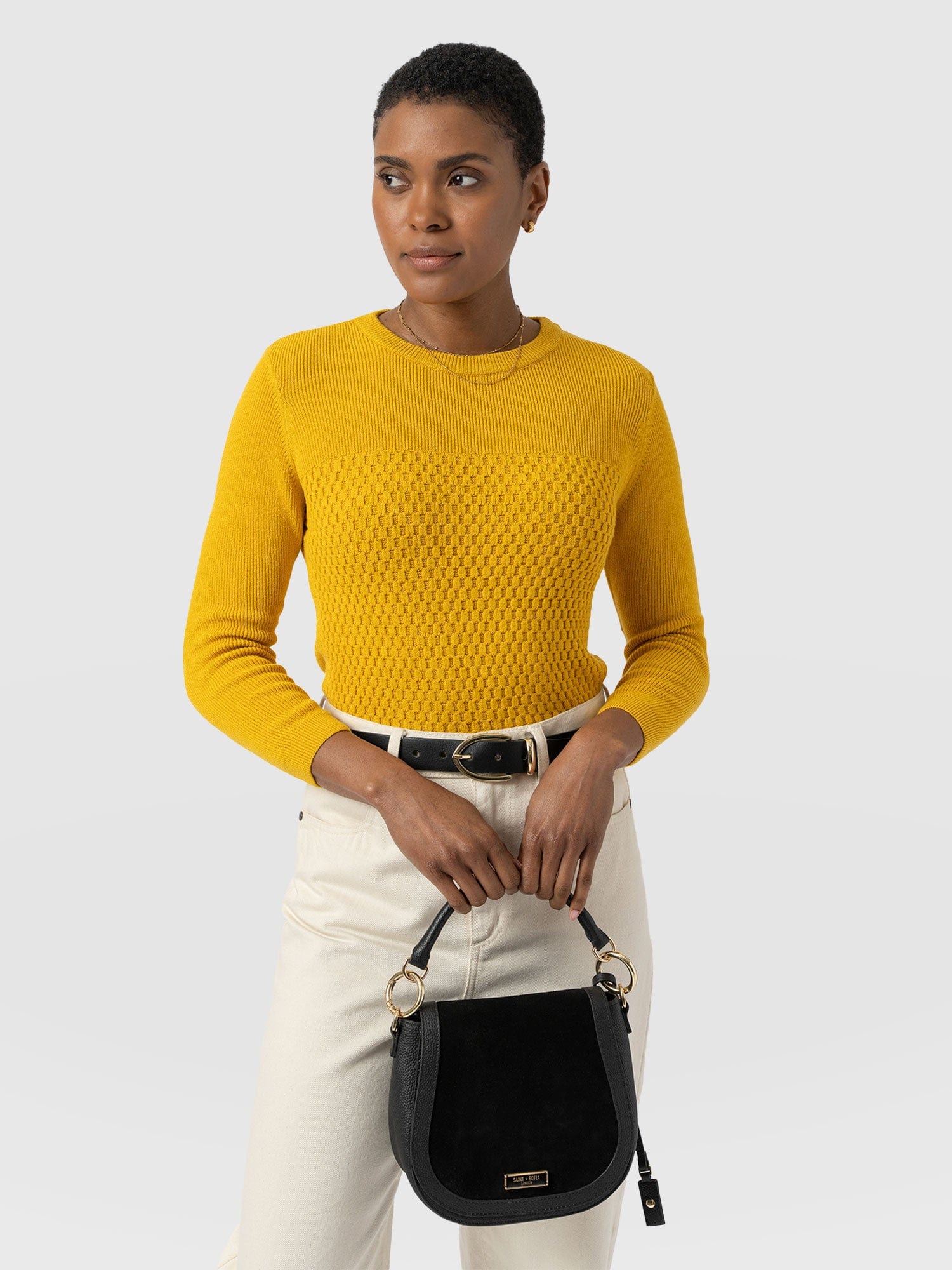 Honeycomb Rib Sweater Yellow - Women's Sweaters | Saint + Sofia® US ...