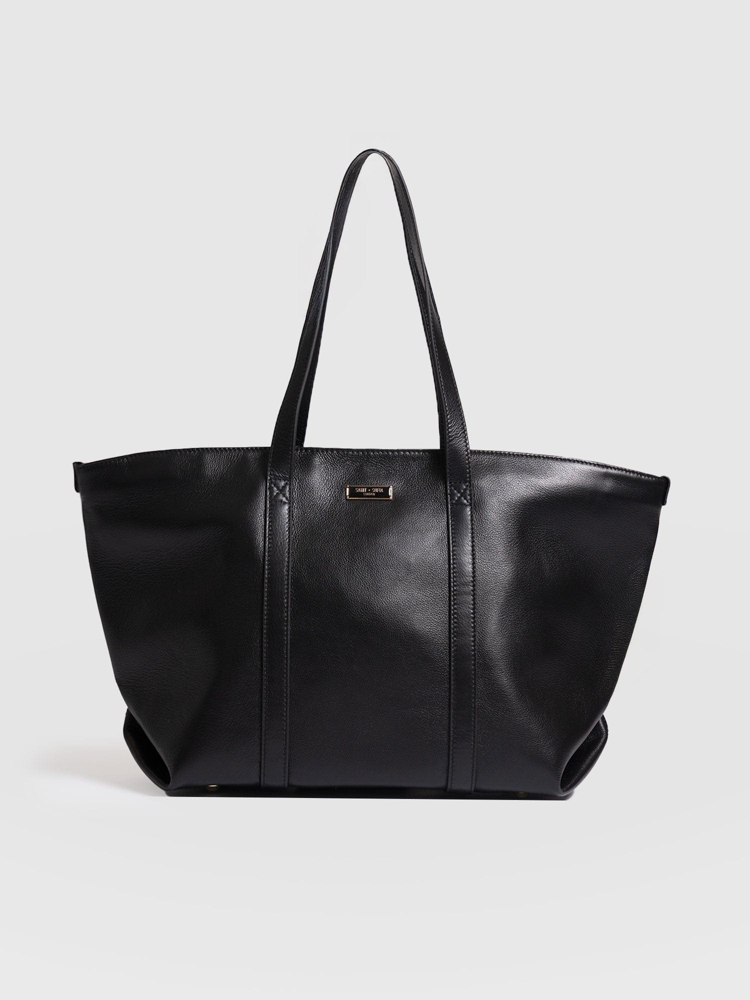 Kara Shopper Bag - Black Leather - Women's Handbags | Saint + Sofia ...