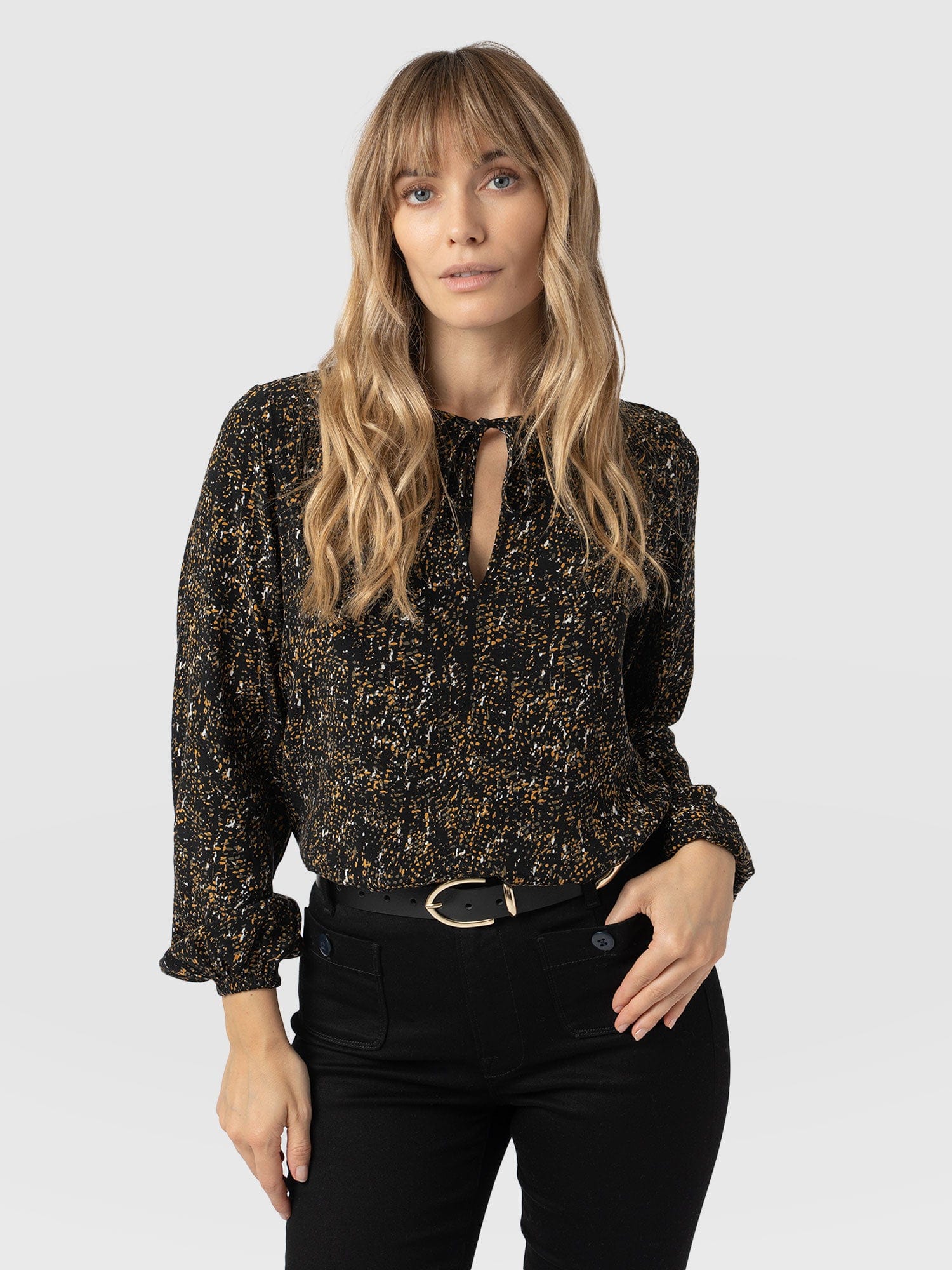 Kristen Blouse Green Ditsy Leopard - Women's Blouses | Saint + Sofia ...