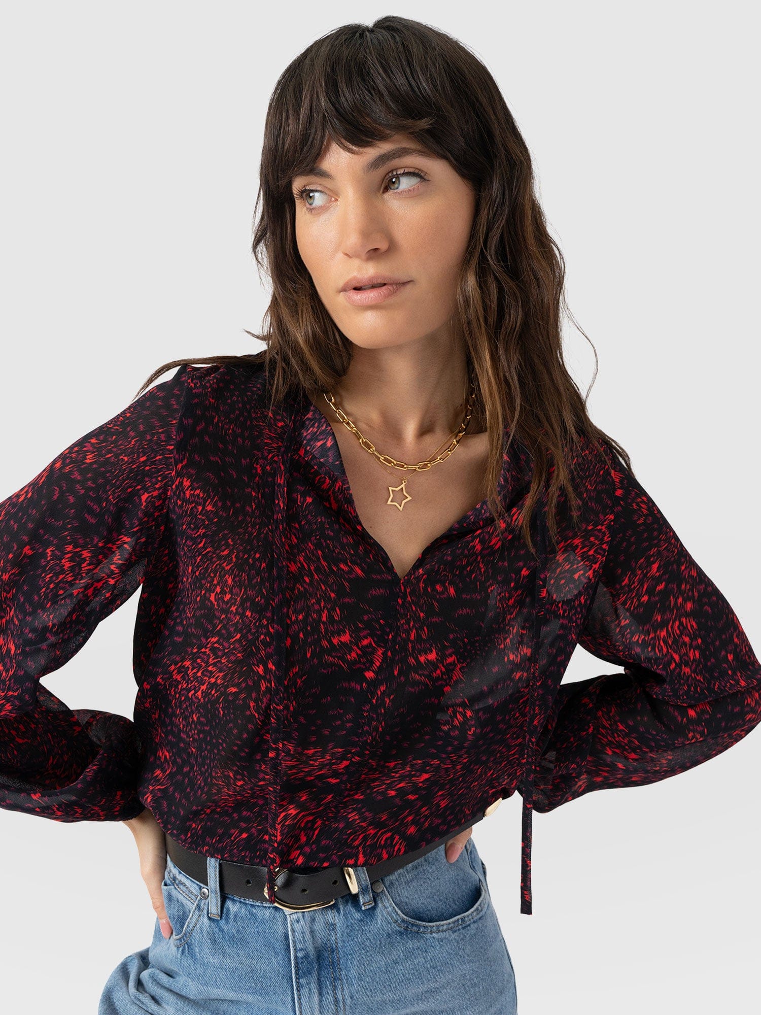 Kristen Blouse - Red Fade Spot - Women's Blouses | Saint + Sofia® USA ...