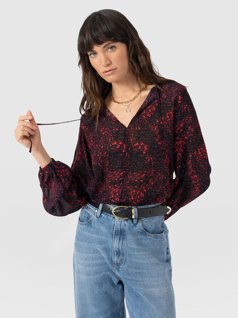 Kristen Blouse - Red Fade Spot - Women's Blouses | Saint + Sofia® USA ...