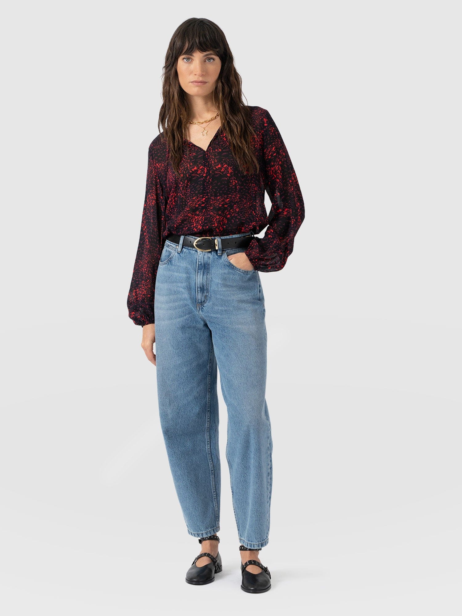 Kristen Blouse - Red Fade Spot - Women's Blouses | Saint + Sofia® USA ...