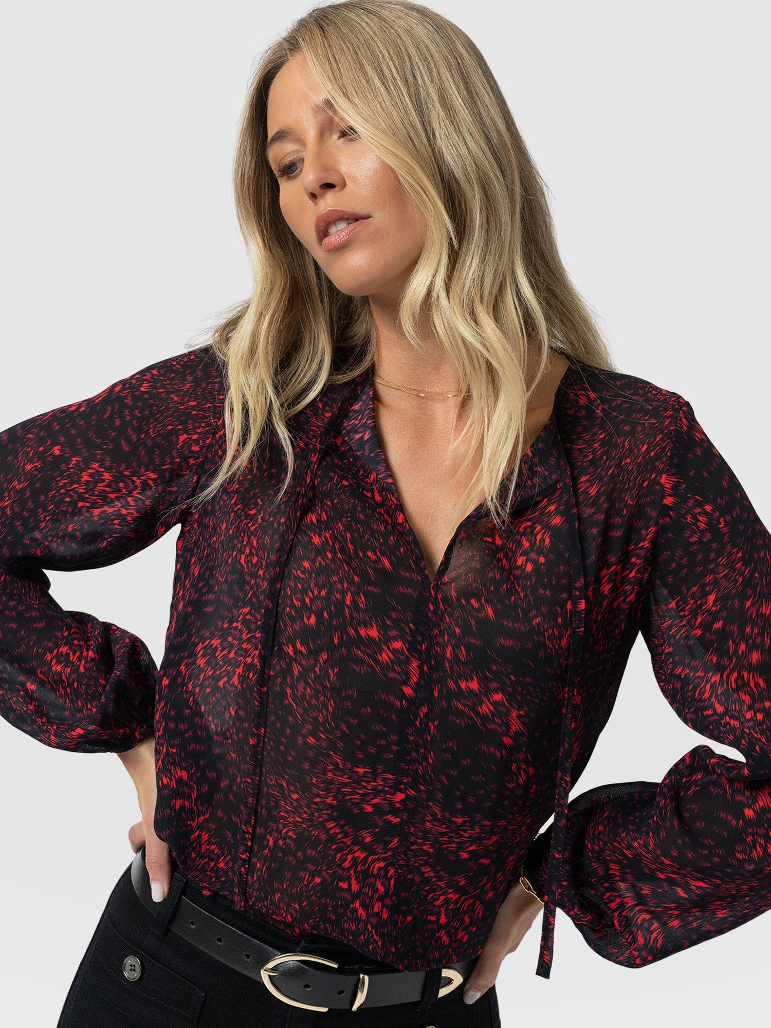 Kristen Blouse - Red Fade Spot - Women's Blouses | Saint + Sofia® USA ...