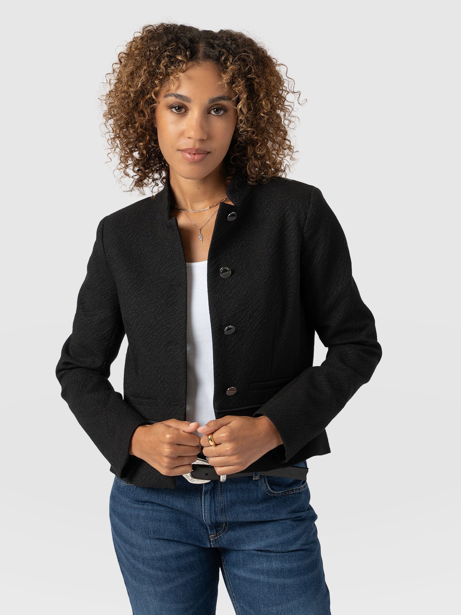 Ramone Jacket Zebra Jacquard - Women's Jackets | Saint + Sofia® US – Saint + Sofia® Inc