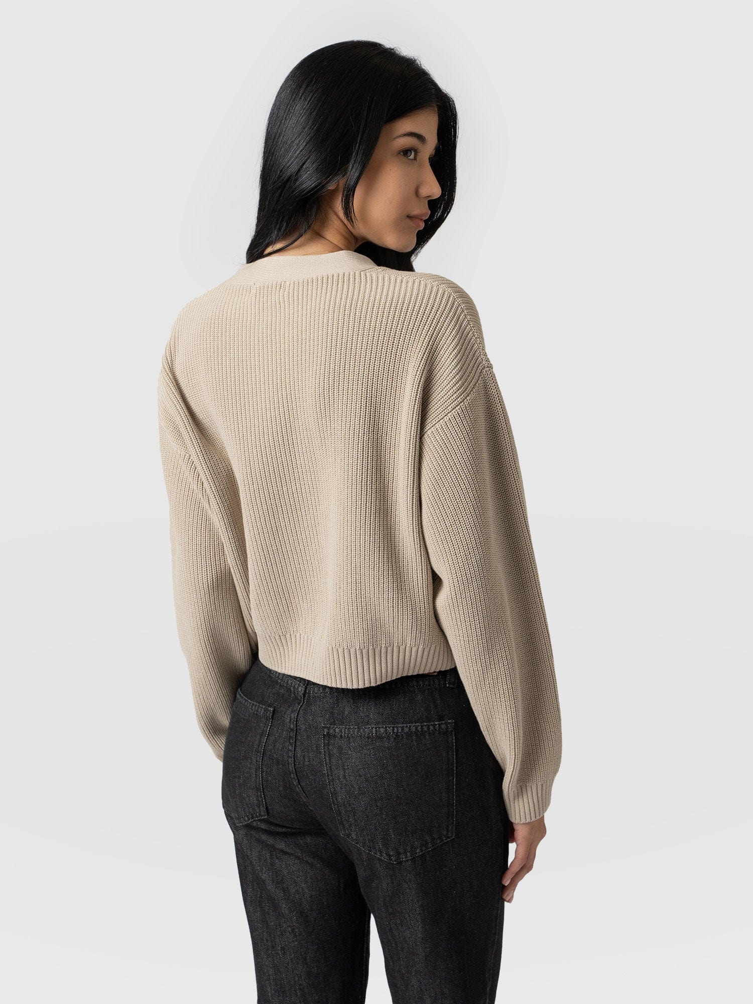 Soho Crop Cardigan Beige - Women's Cardigans | Saint + Sofia® USA ...