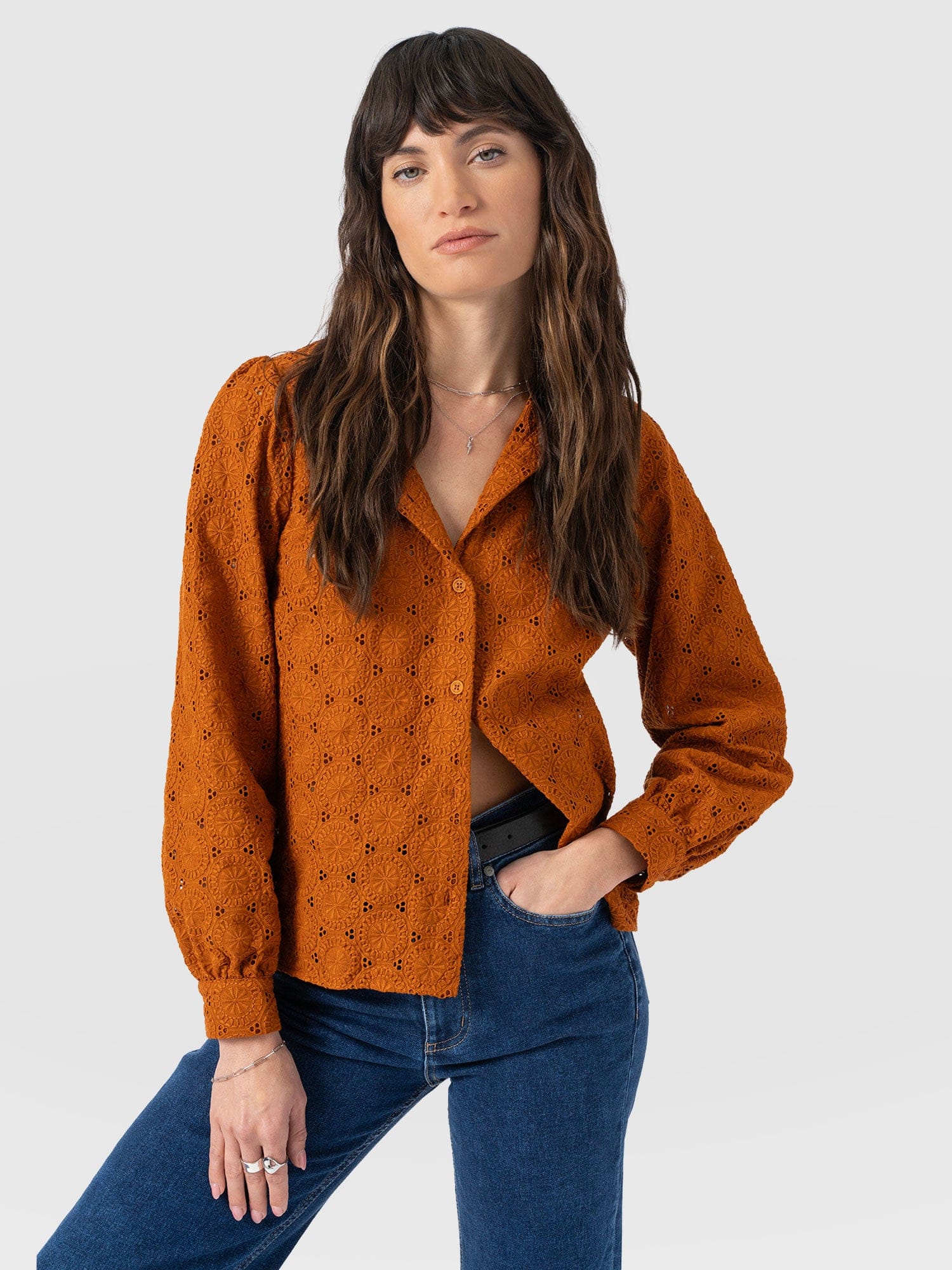 Tabitha Blouse Tan - Women's Blouses | Saint + Sofia® US – Saint and Sofia