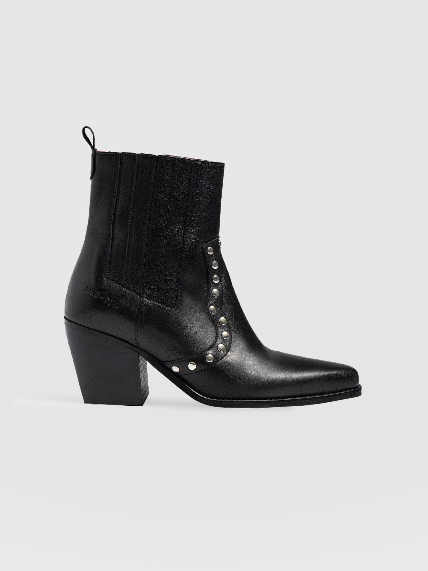 Texas Studded Boot Black - Women's Leather Boots | Saint + Sofia® USA ...