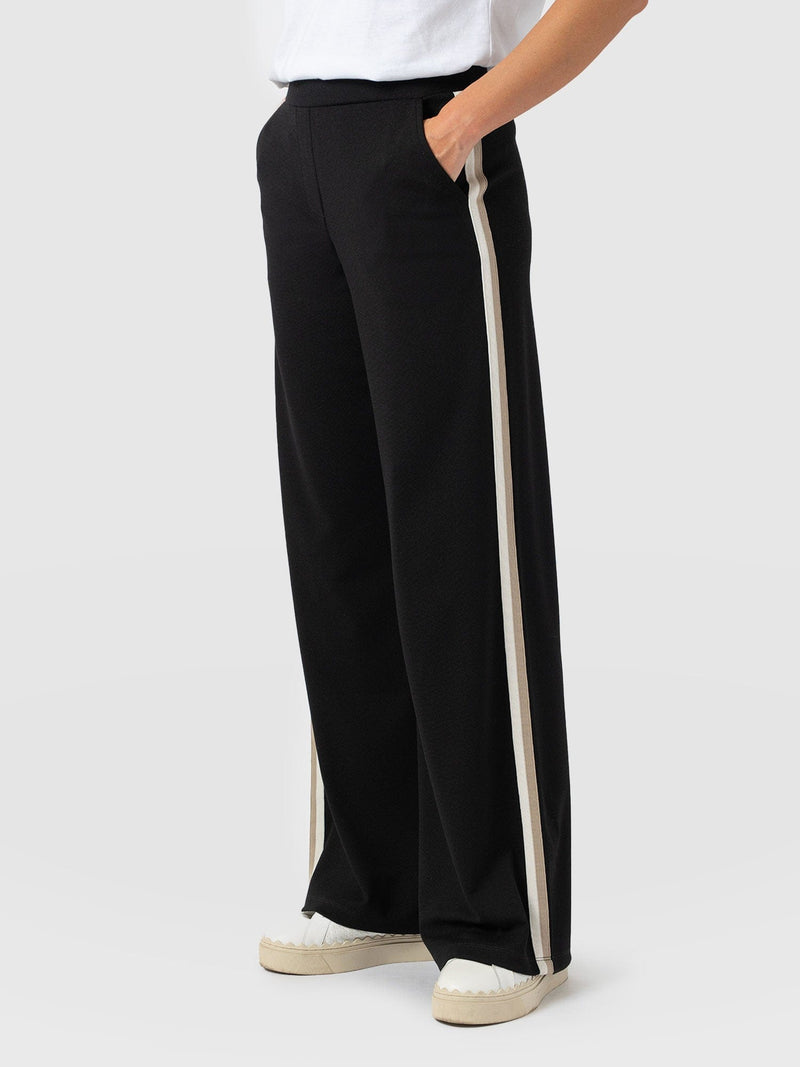 Victory Straight Leg Pant - Black - Cream/Beige Stripe - Women's Pants ...